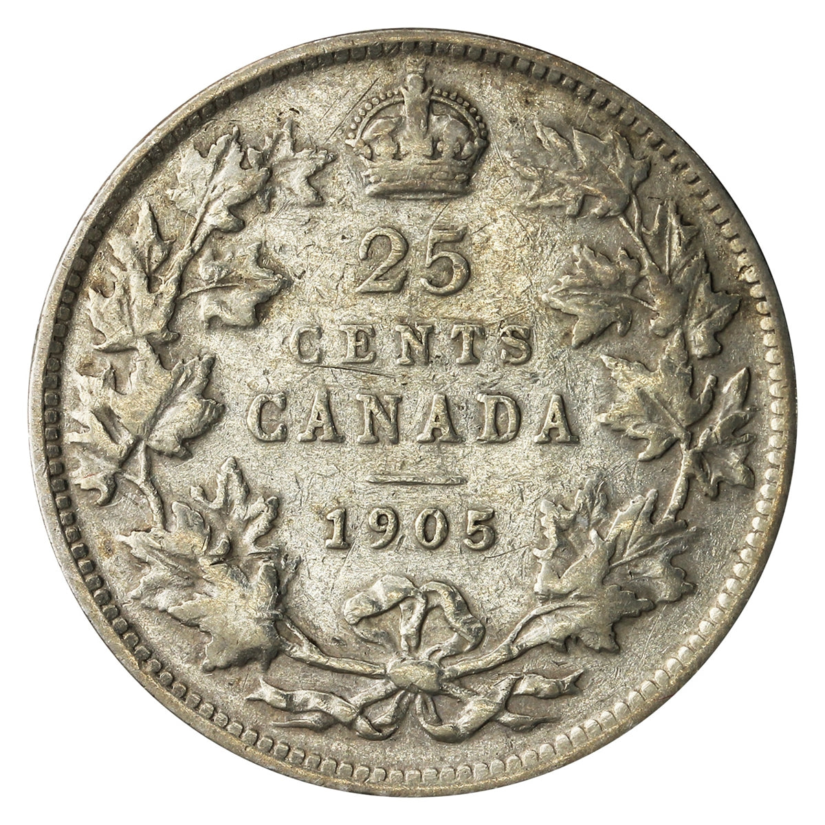 1905 Canada 25-cents Fine (F-12) $ – Colonial Acres Coins