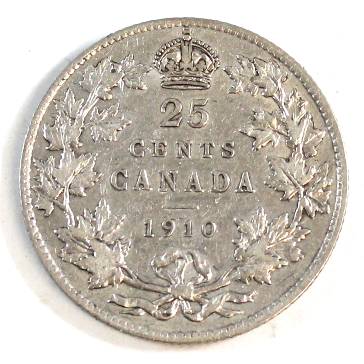 1910 Canada 25-cents VF-EF (VF30) $ – Colonial Acres Coins