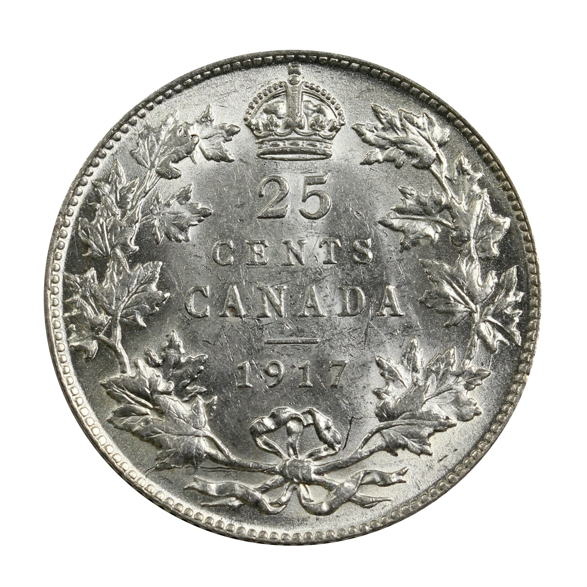 1917 Canada 25-cents AU-UNC (AU-55) $ – Colonial Acres Coins