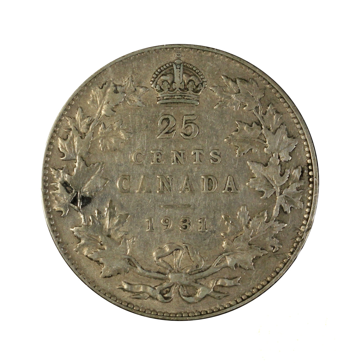 1931 Canada 25-cents F-VF (F-15) – Colonial Acres Coins