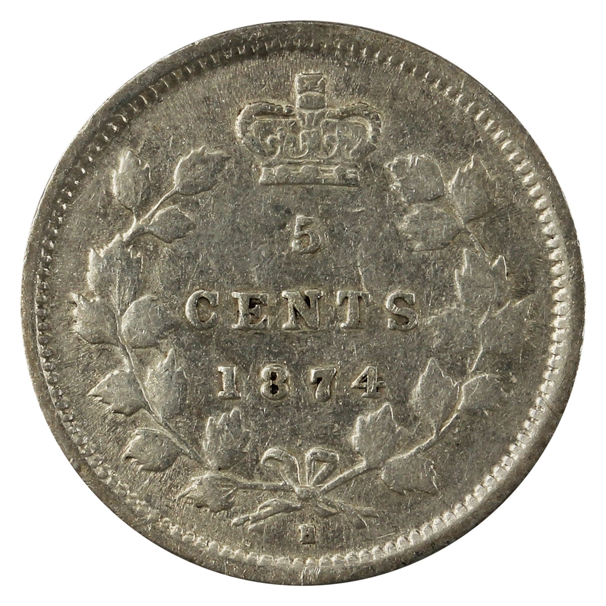 1874H Plain 4 Canada 5-cents Very Fine (VF-20) $ at Colonial Acres Coins
