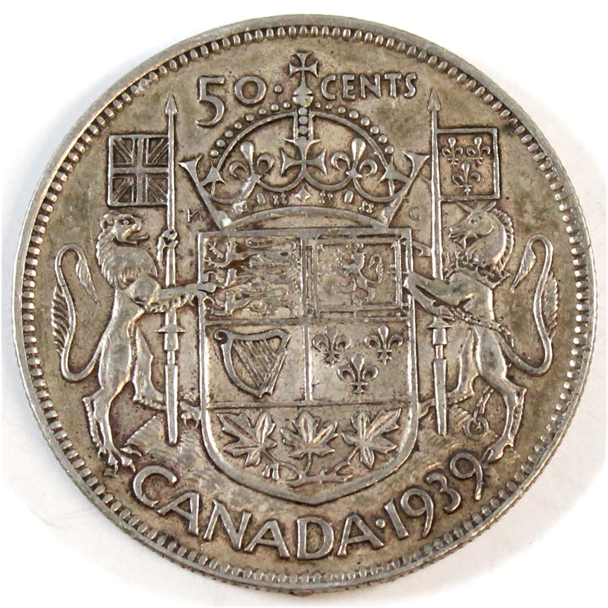 1939 Canada 50-cents VF-EF (VF-30) – Colonial Acres Coins