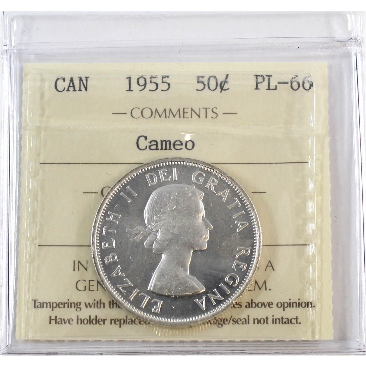 1955 Canada 50-cents ICCS Certified PL66 Cameo – Colonial Acres Coins