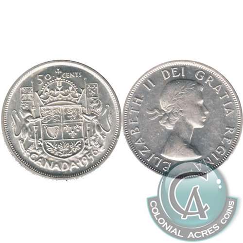 1956 Canada 50-cents Extra Fine (EF40) – Colonial Acres Coins