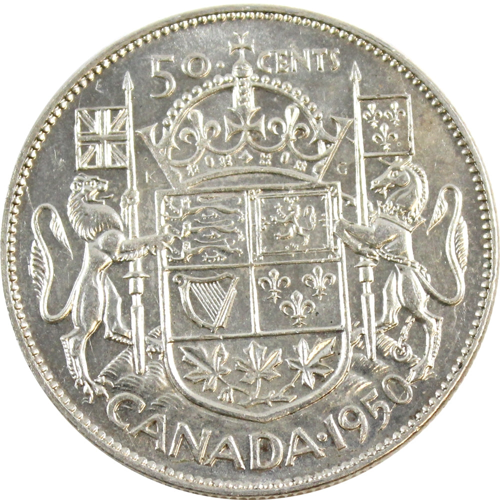 1950 No Design Canada 50-cents EF-AU (EF45) $ – Colonial Acres Coins