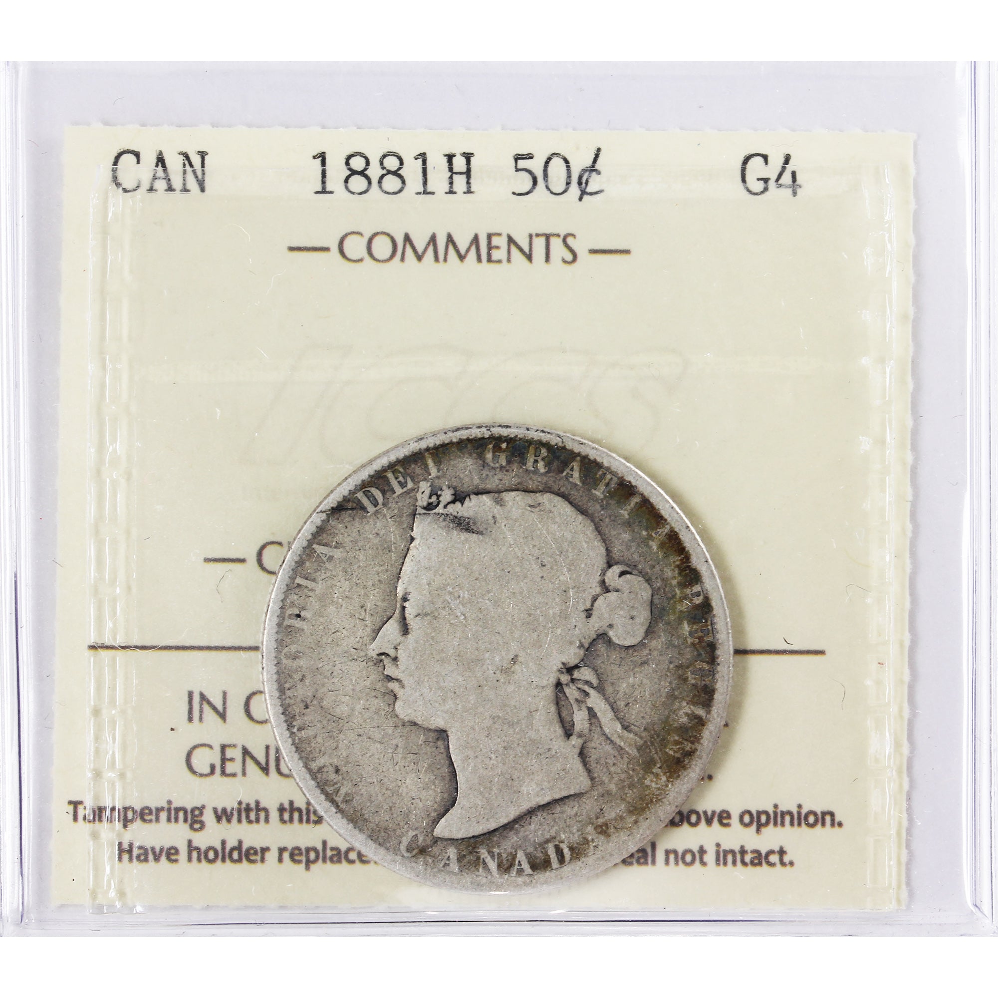 1881H Canada 50-cents ICCS Certified G-4 – Colonial Acres Coins