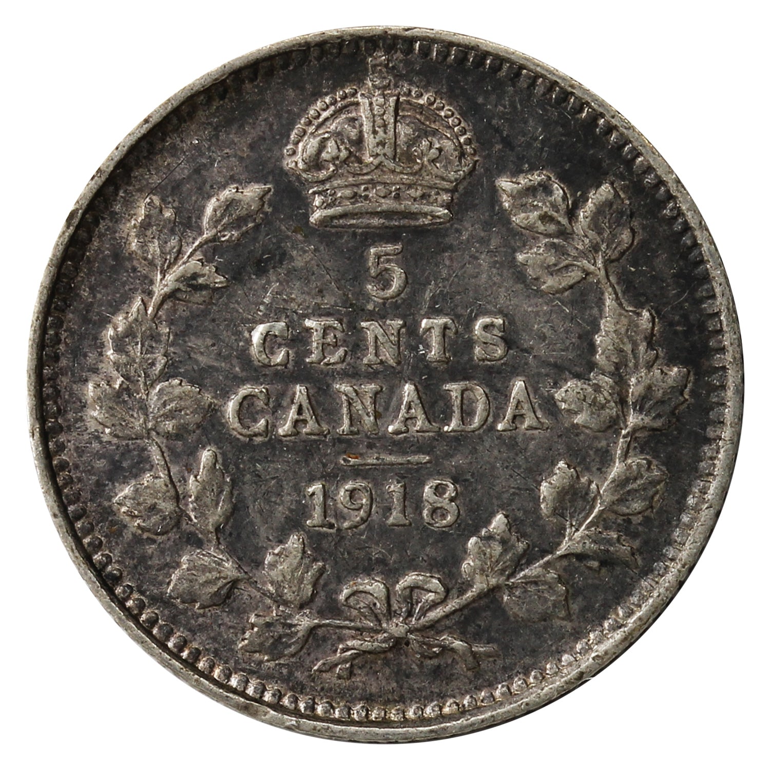 1918 Canada 5-cents Very Fine (VF20) – Colonial Acres Coins