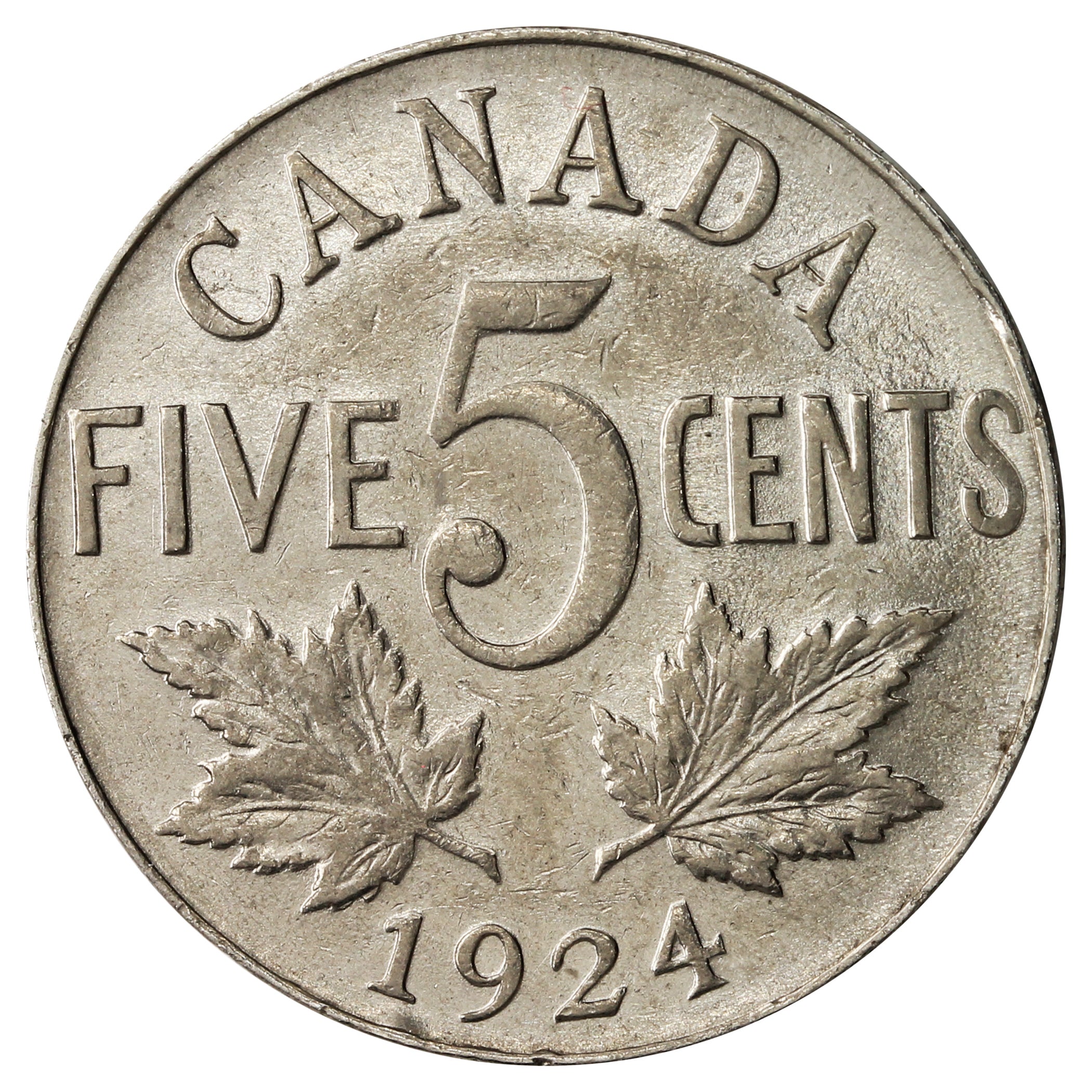 1924 Canada 5-cents Extra Fine (EF40) – Colonial Acres Coins