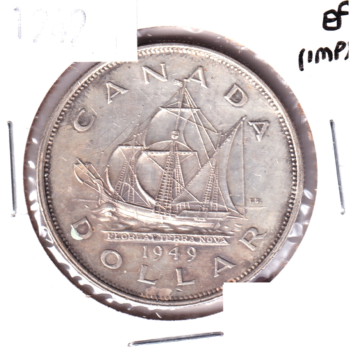 1949 Canada Dollar Extra Fine (EF-40) Scratched, cleaned, or impaired – Colonial Acres Coins