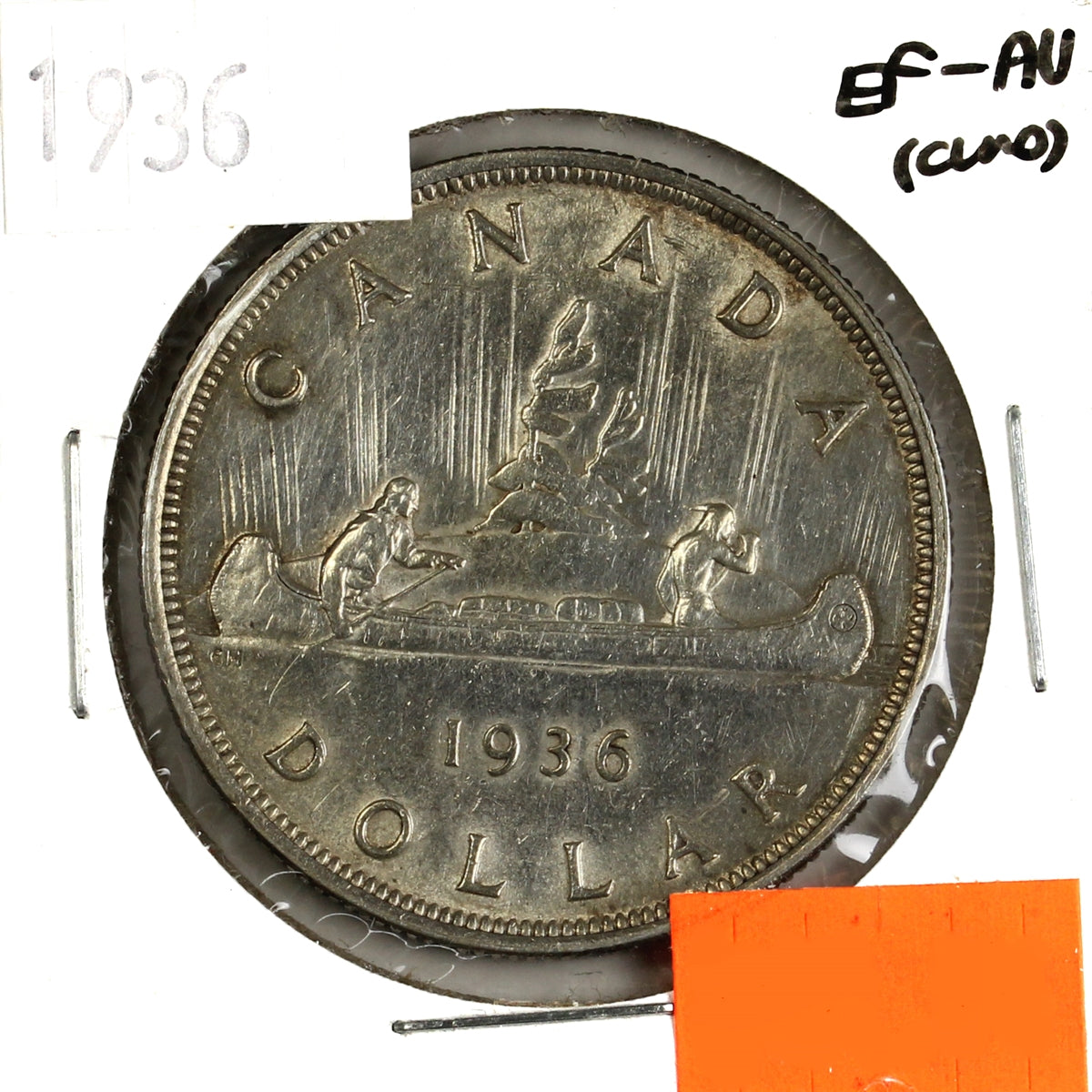 1936 Canada Dollar EF-AU (EF45) Scratched, Cleaned, or Impaired – Colonial Acres Coins