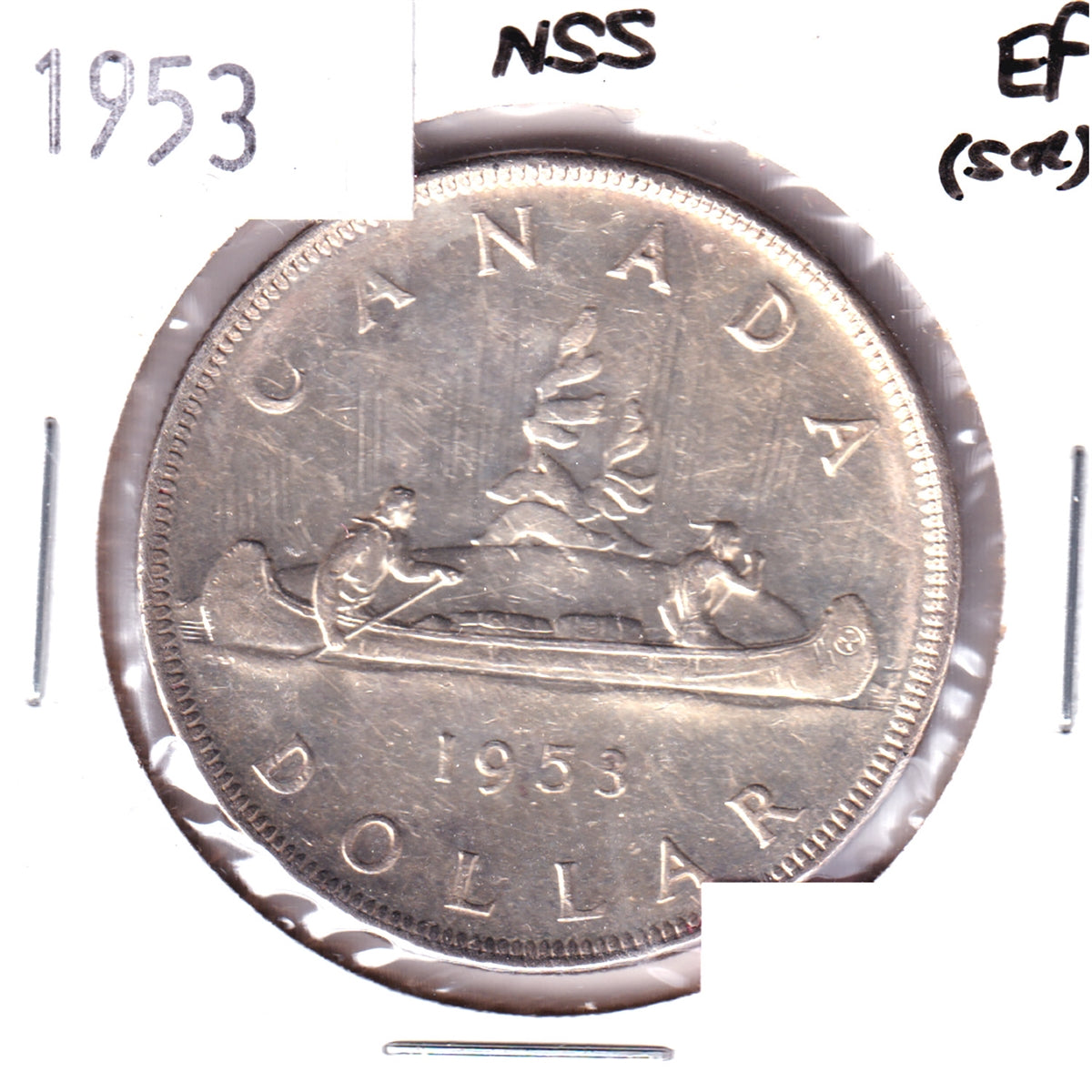 1953 NSS Canada Dollar Extra Fine (EF40) Scratched, Cleaned or Impaire – Colonial Acres Coins