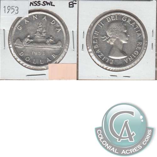 1953 NSS SWL Canada Dollar Extra Fine (EF40) – Colonial Acres Coins