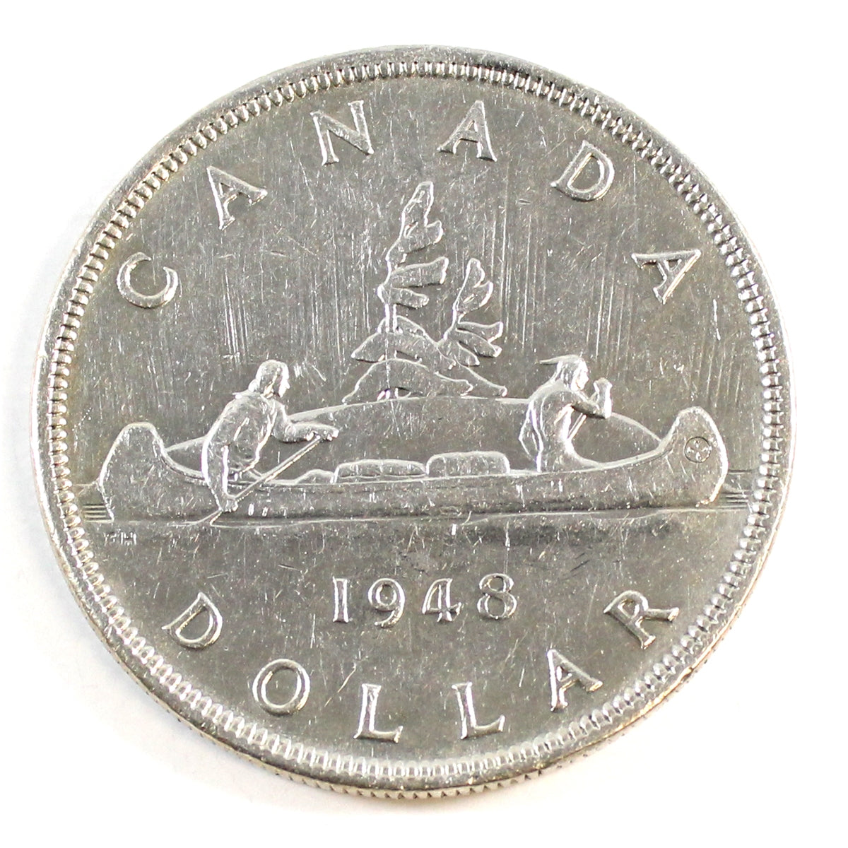 1948 Canada Dollar EF-AU (EF45) Hairlines $ – Colonial Acres Coins