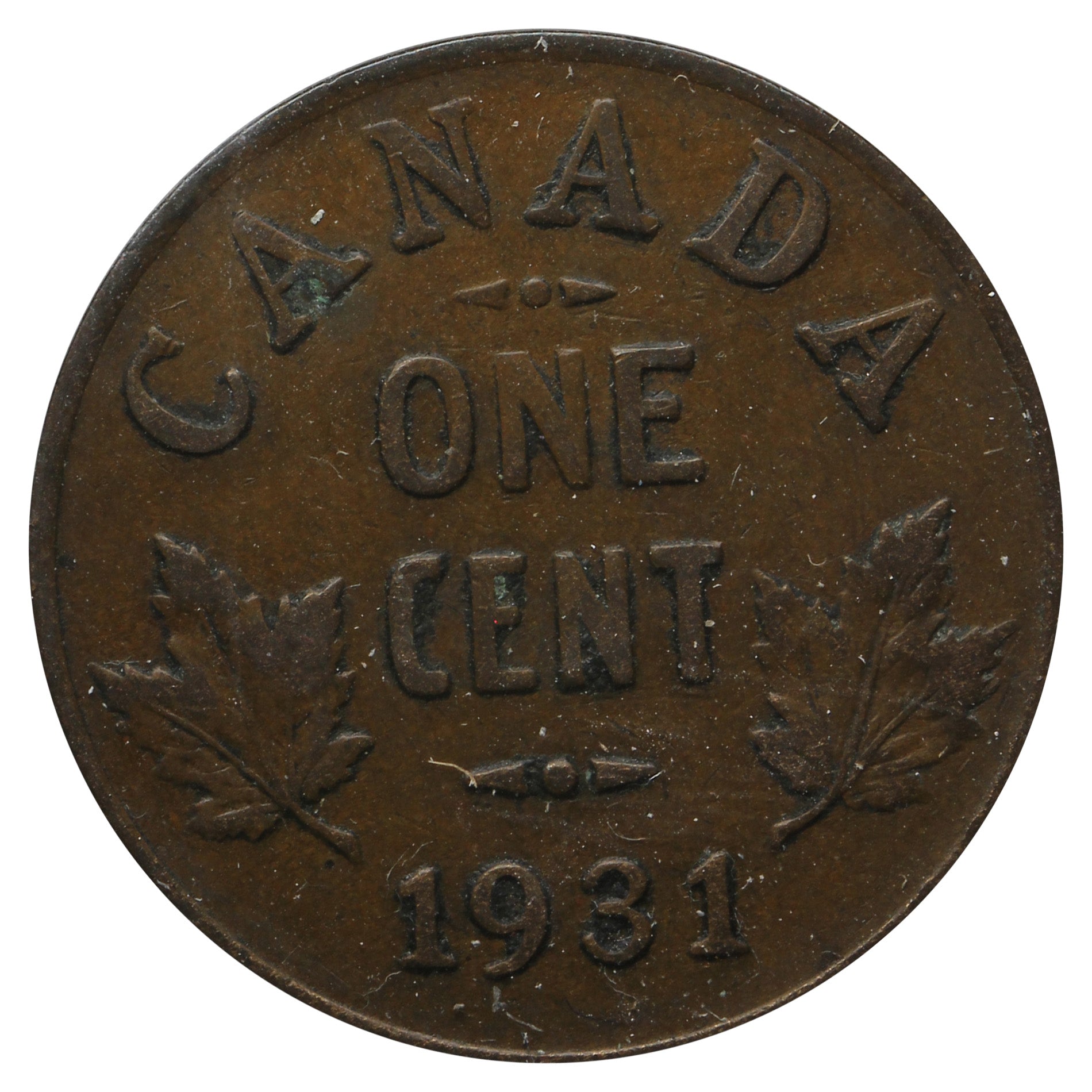 1931 Canada 1-Cent F-VF (F-15) Scratched, cleaned, or impaired – Colonial Acres Coins