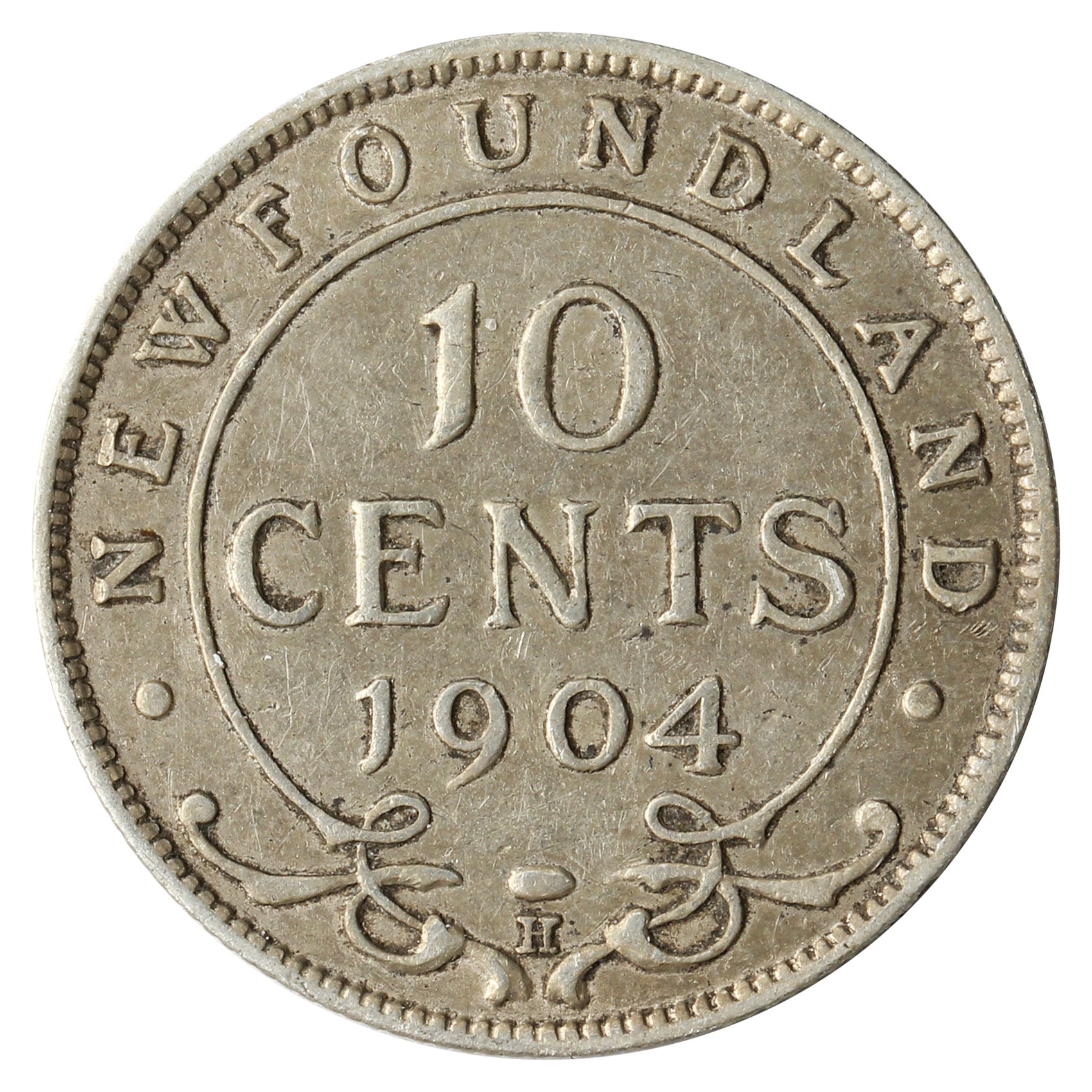 1904H Newfoundland 10-cents Fine (F-12) – Colonial Acres Coins