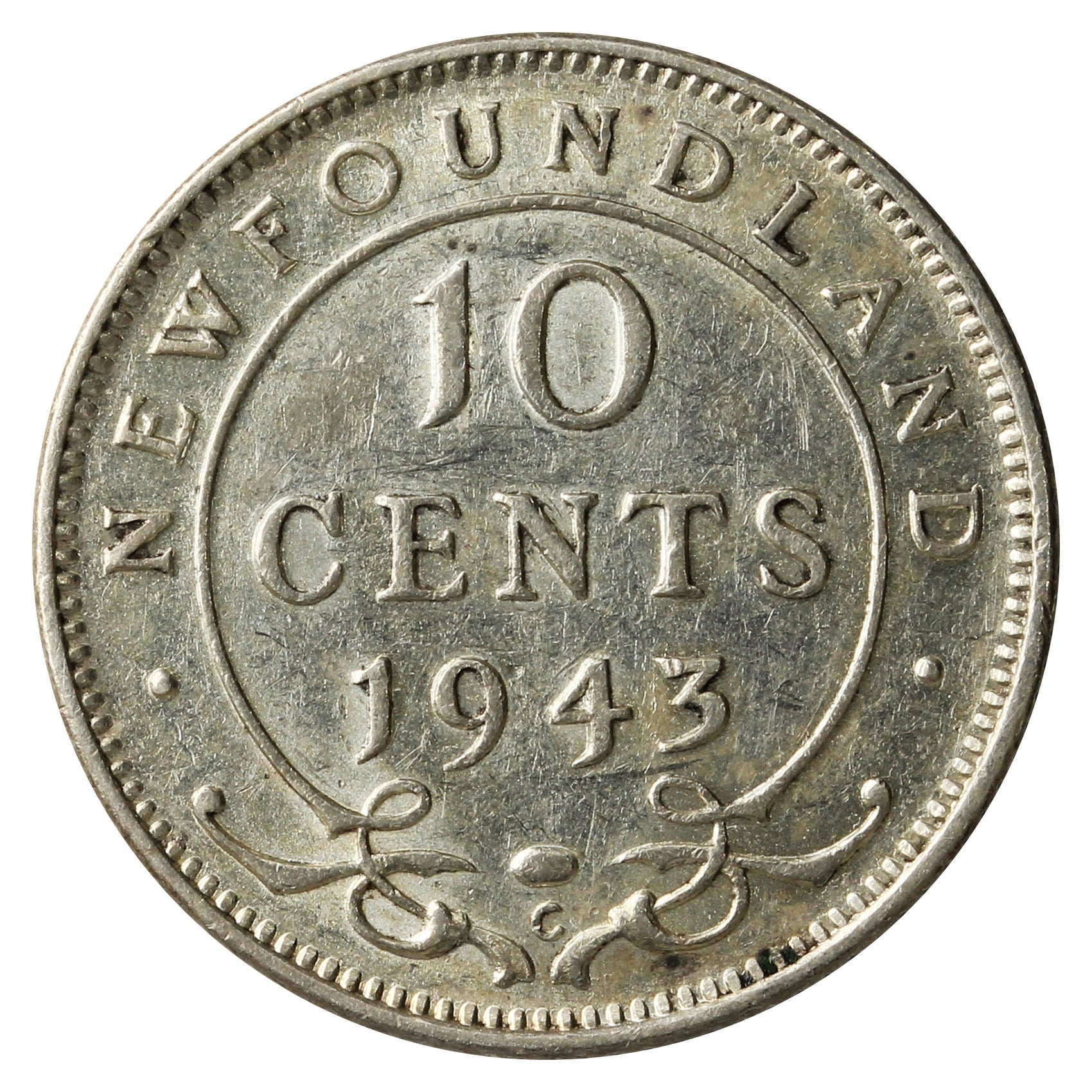 1943C Newfoundland 10-cents Extra Fine (EF-40) – Colonial Acres Coins