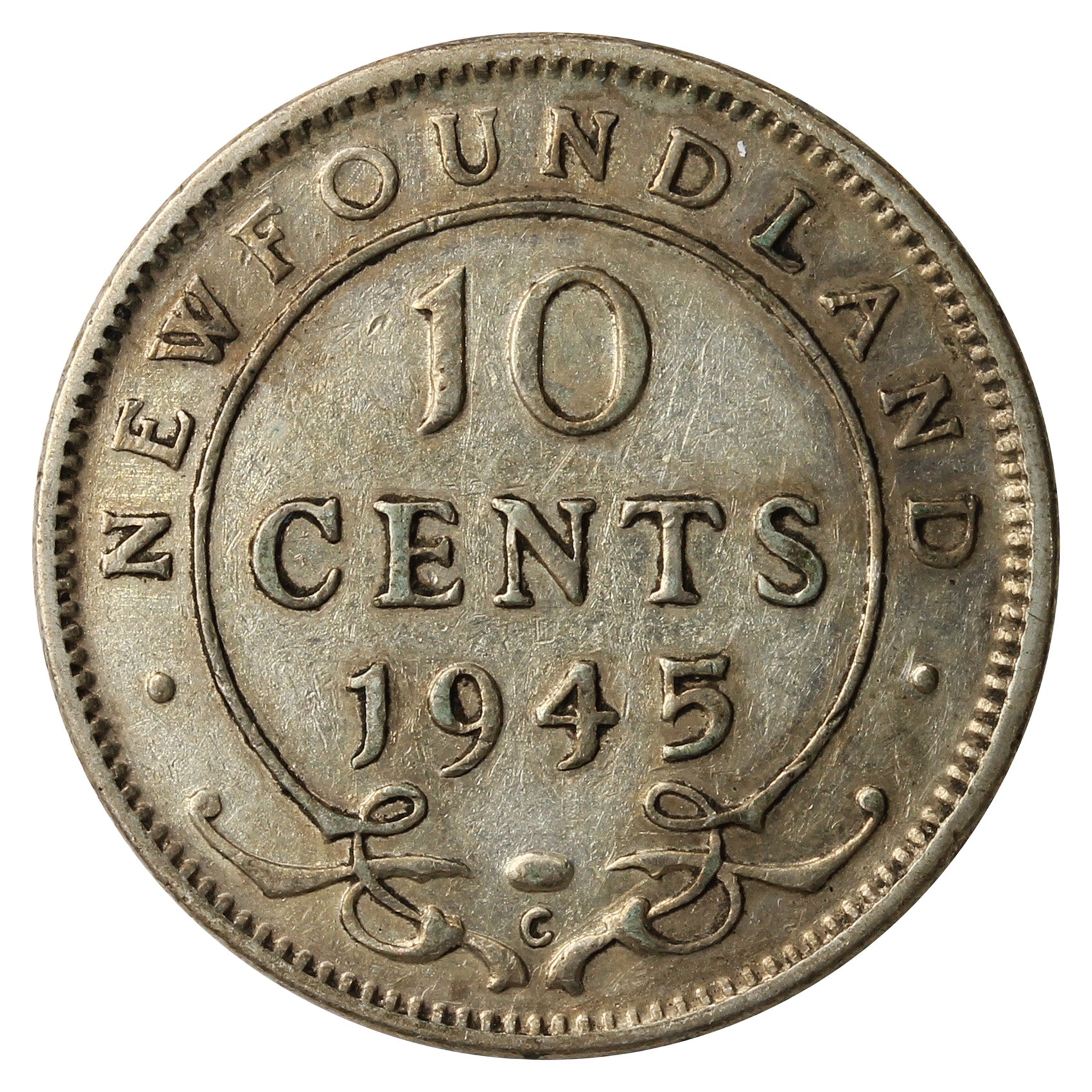 1945C Newfoundland 10-cents Very Fine (VF-20) – Colonial Acres Coins