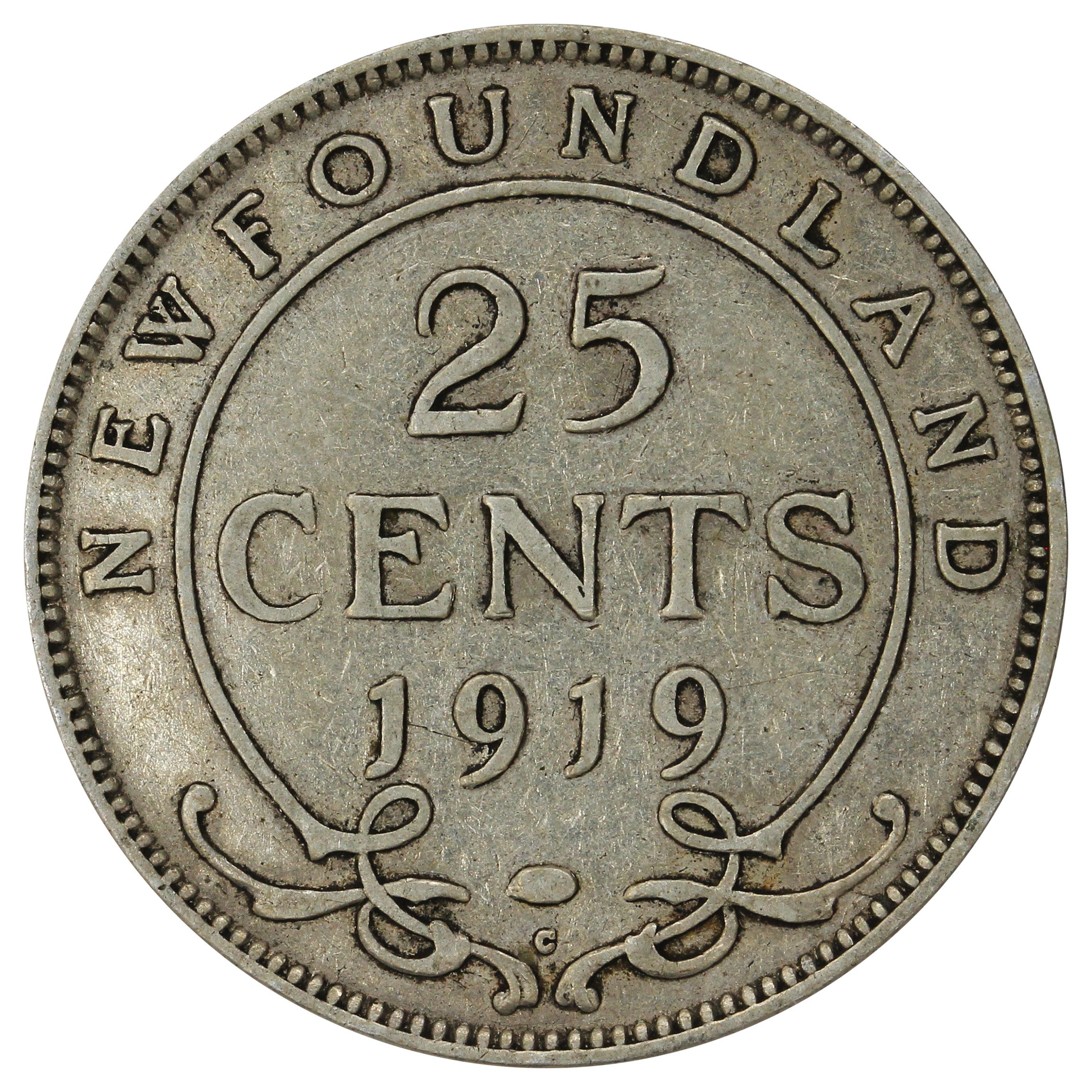 1919C Newfoundland 25-cents Fine (F-12) – Colonial Acres Coins