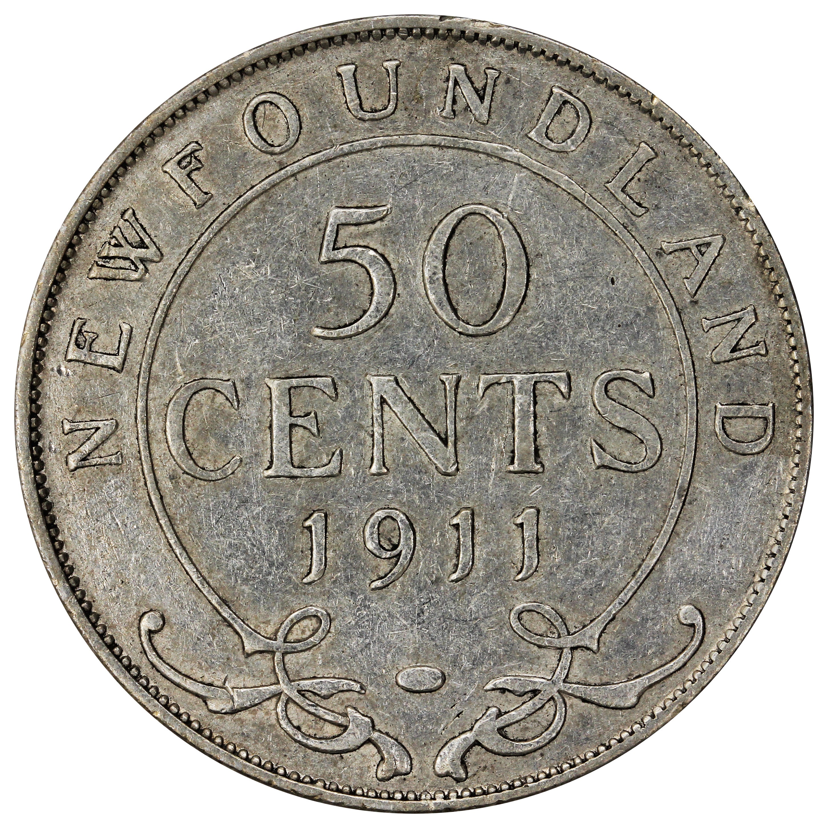 1911 Newfoundland 50-cents Very Fine (VF20) – Colonial Acres Coins