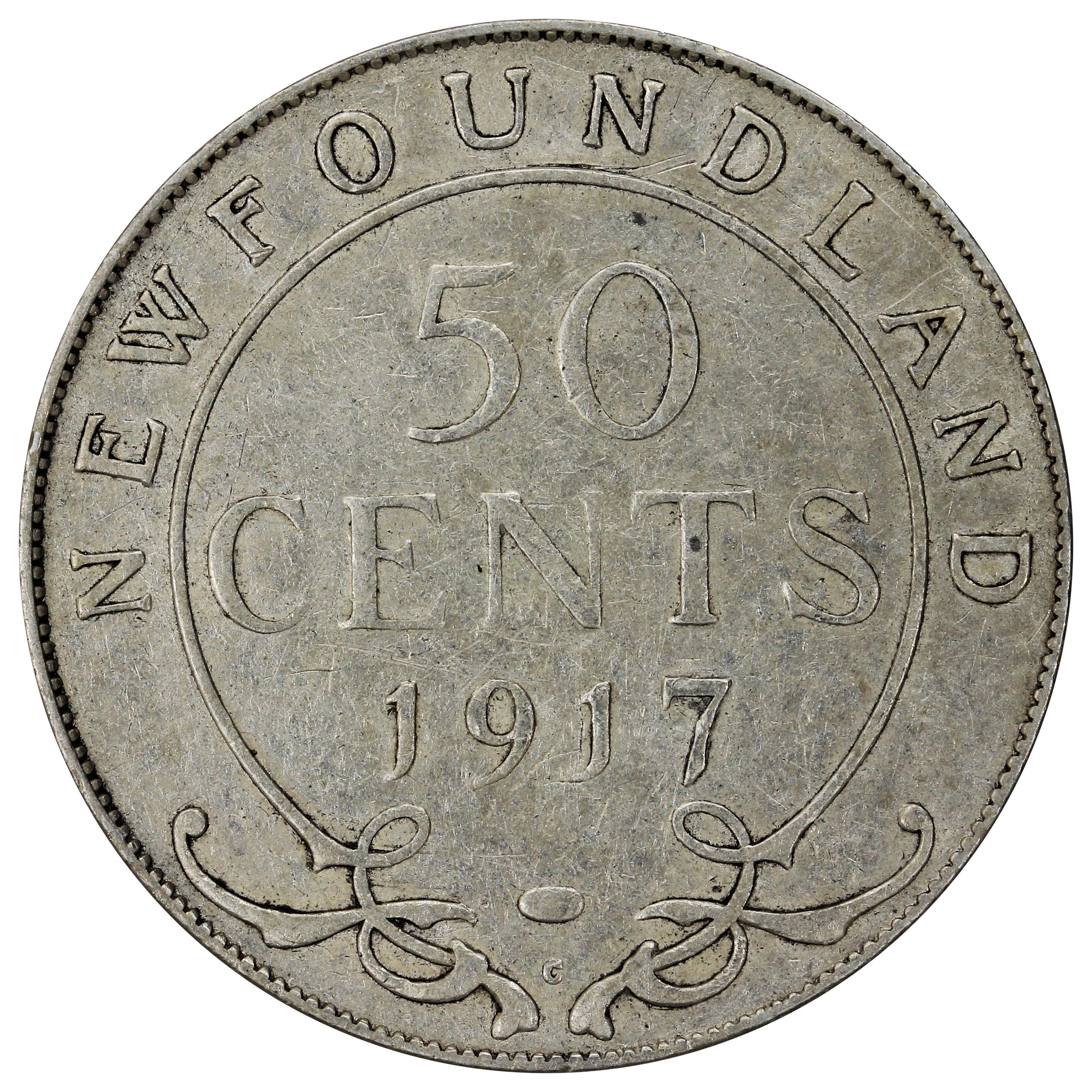 1917C Newfoundland 50-cents Fine (F-12) – Colonial Acres Coins