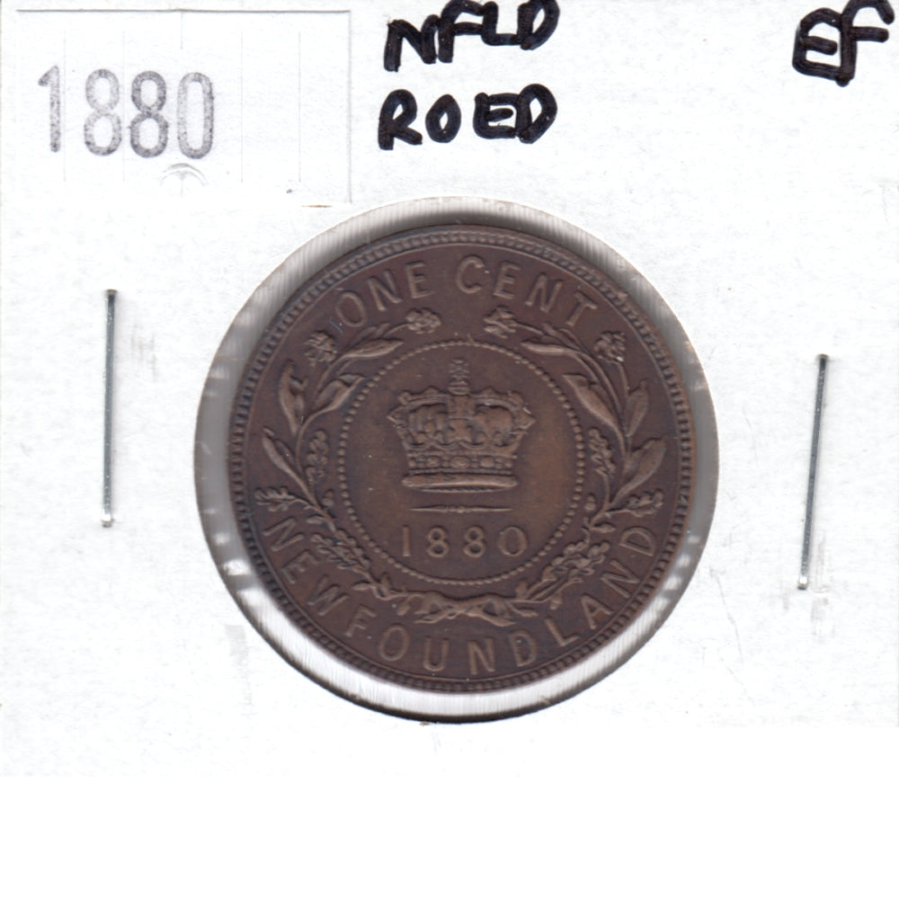 1880 R.0.E.D. Newfoundland 1-cent Extra Fine (EF-40) – Colonial Acres Coins