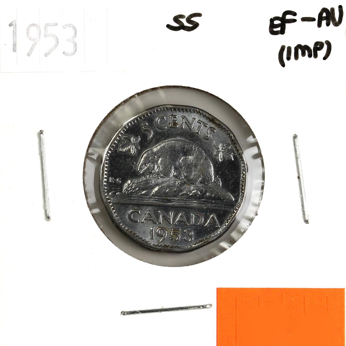 1953 SS Canada 5-cents EF-AU (EF-45) Scratched, corrosion, or impaired – Colonial Acres Coins