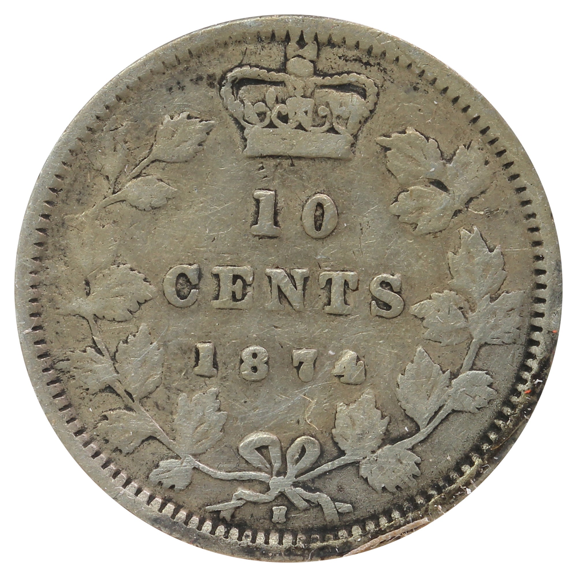 1874H Canada 10-cents VG-F (VG-10) Impaired – Colonial Acres Coins