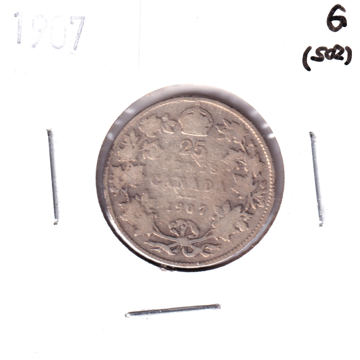 1907 Canada 25-cents Good (G-4) Scratched, Cleaned or Impaired – Colonial Acres Coins