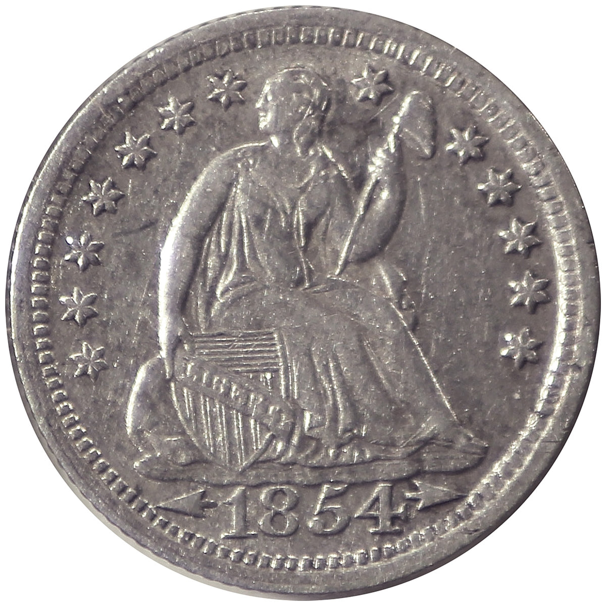 1854 USA Half Dime Extra Fine (EF40) $ – Colonial Acres Coins