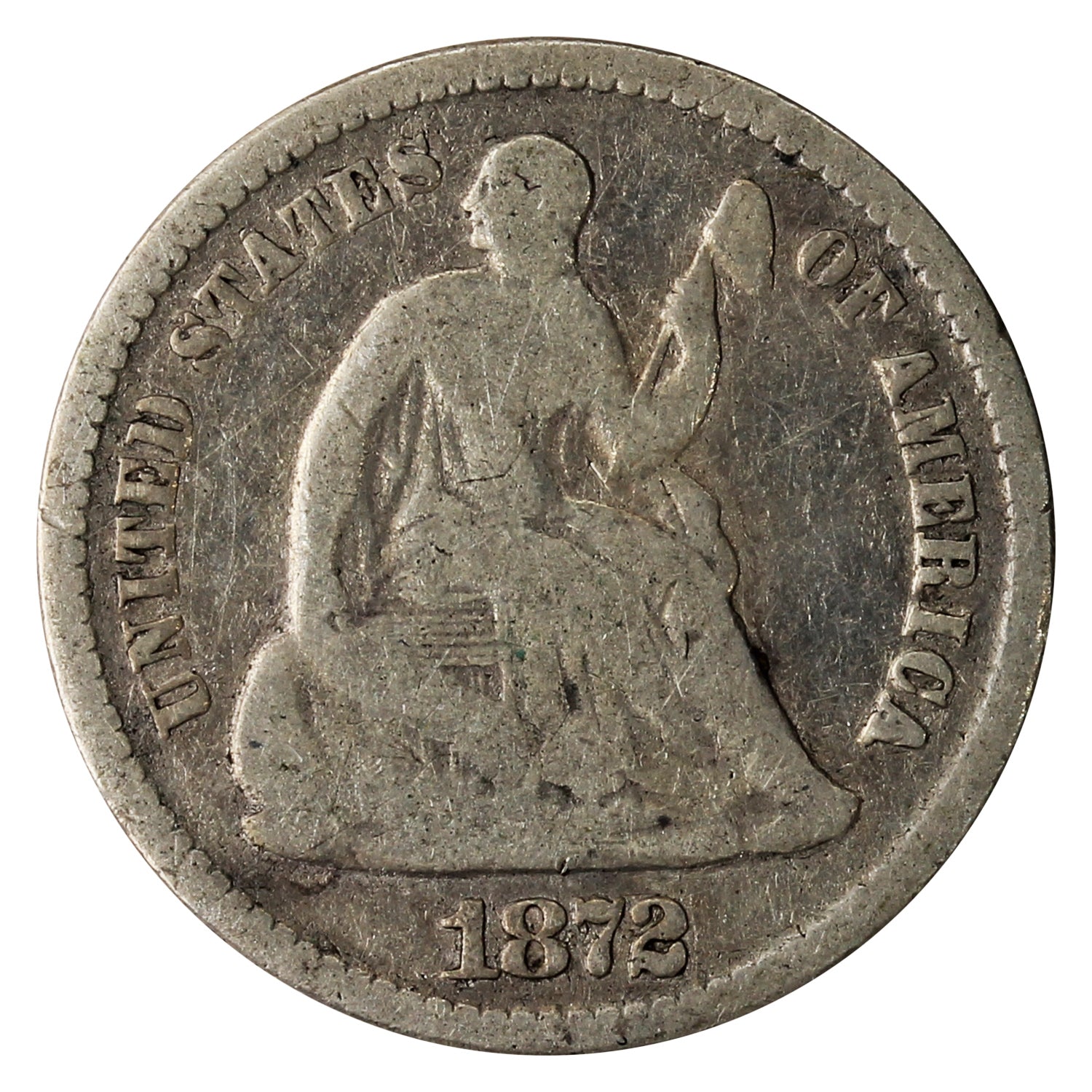 1872 USA Half Dime Good (G-4) – Colonial Acres Coins