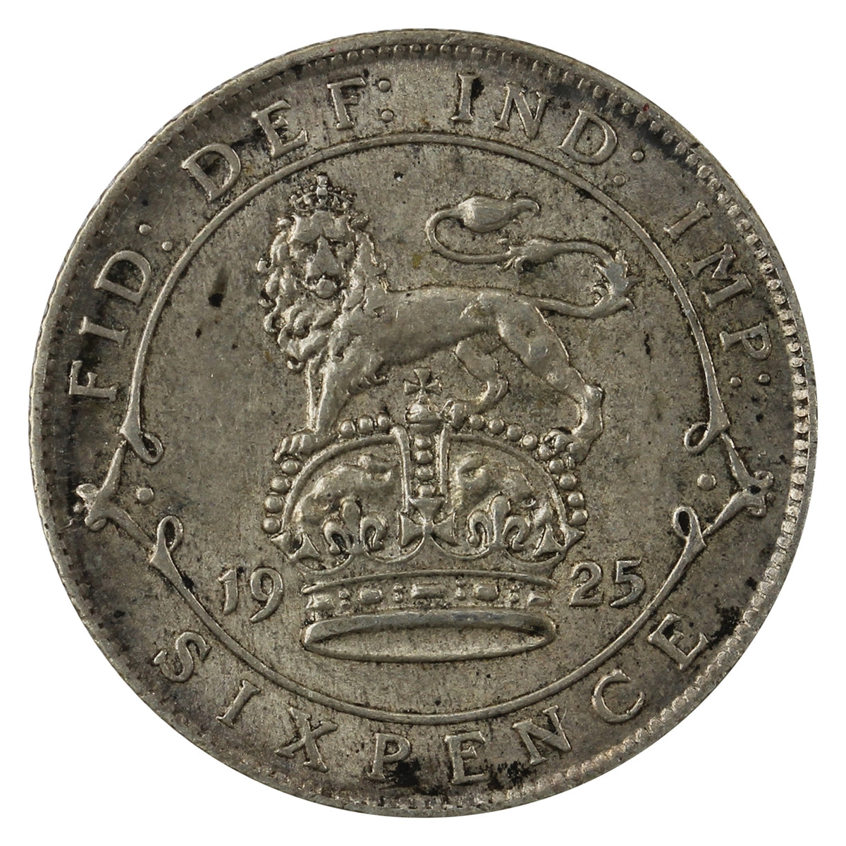 Great Britain 1925 6 Pence EF-AU (EF45) – Colonial Acres Coins