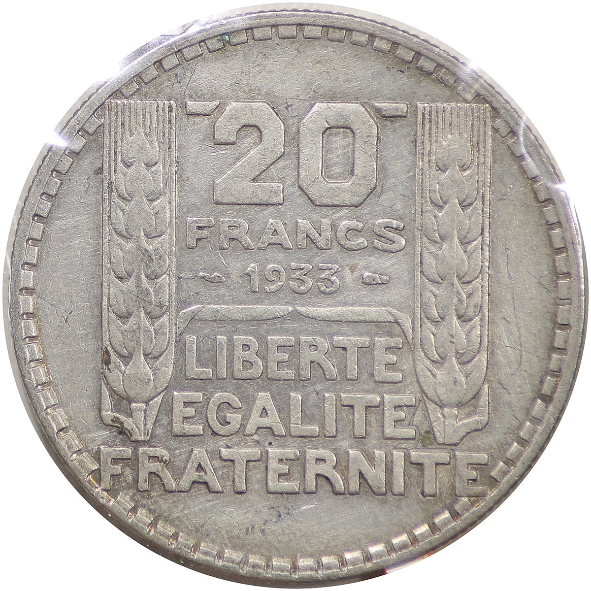 France 1933 20 Francs Extra Fine (EF40) – Colonial Acres Coins