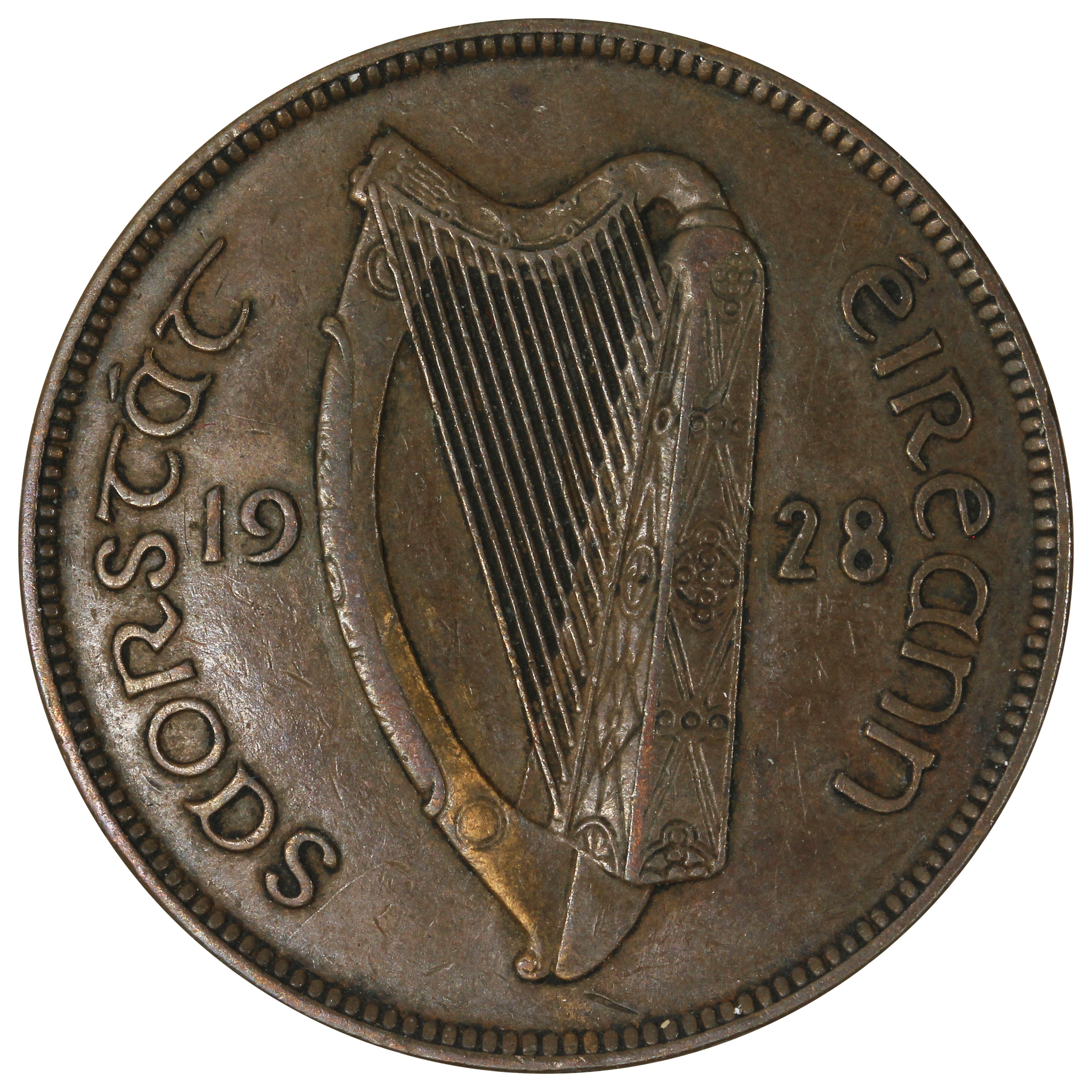 Ireland 1928 Penny Extra Fine (EF40) – Colonial Acres Coins