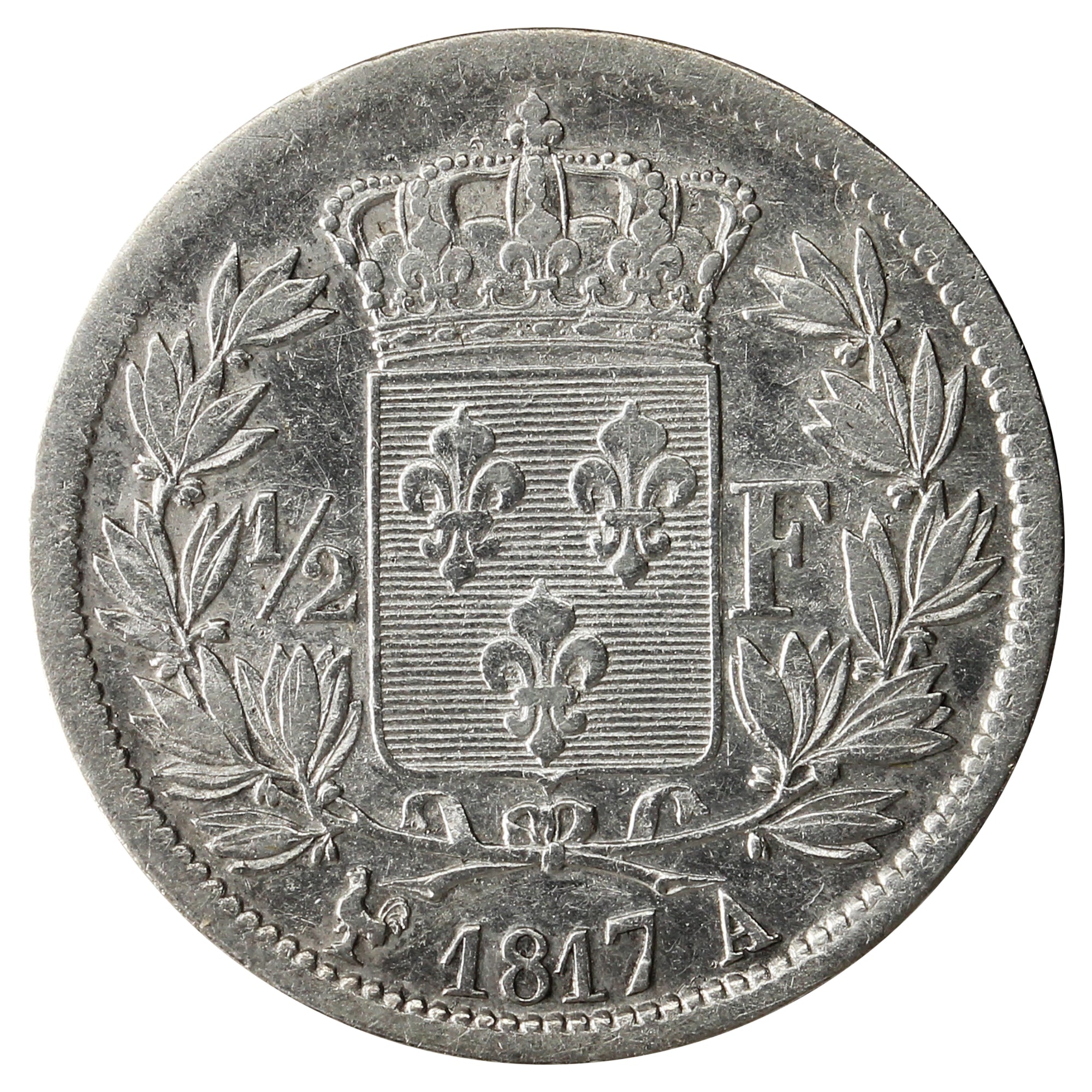 France 1817A 1/2 Franc Extra Fine (EF40) $ – Colonial Acres Coins