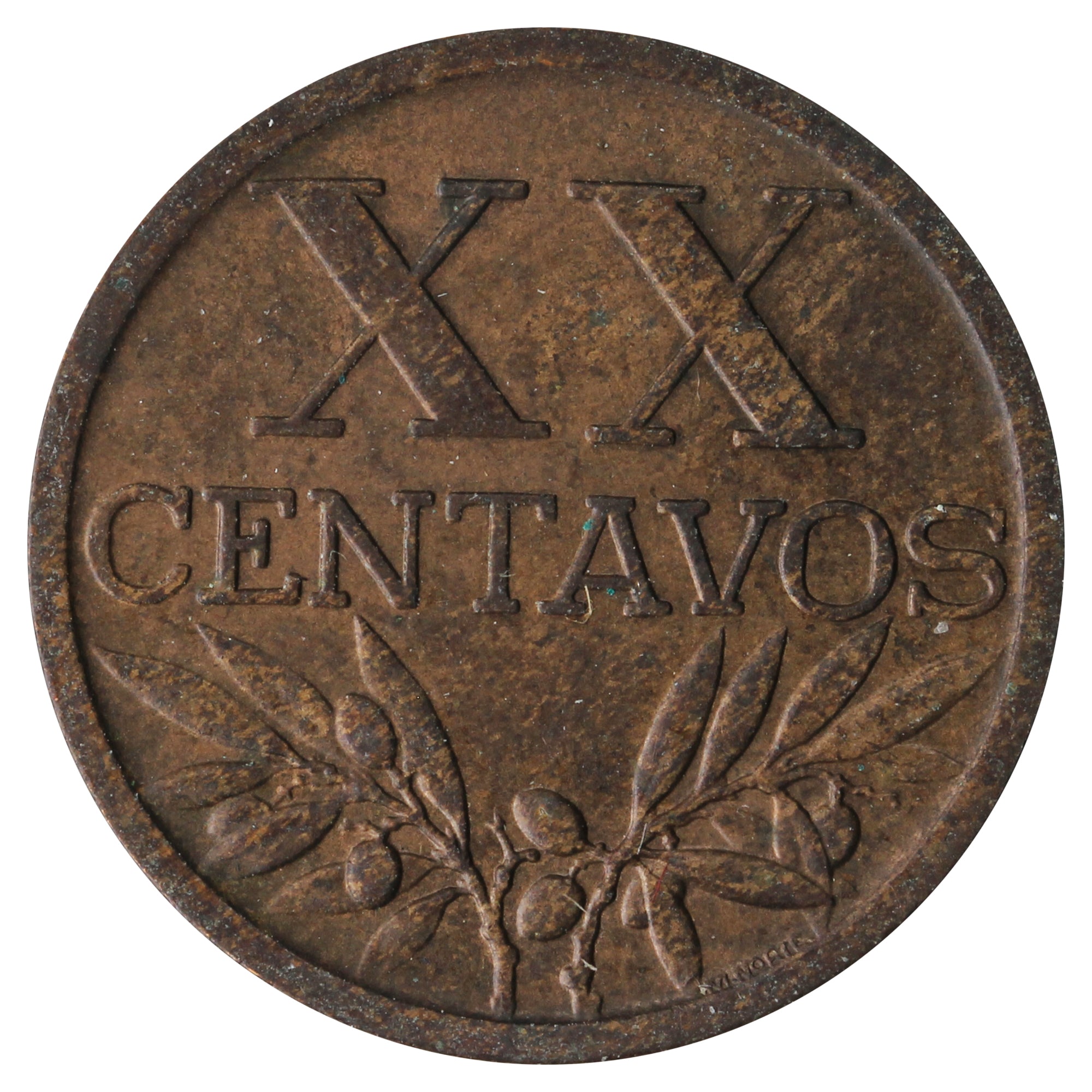 Portugal 1944 20 Centavos Extra Fine (EF-40) – Colonial Acres Coins