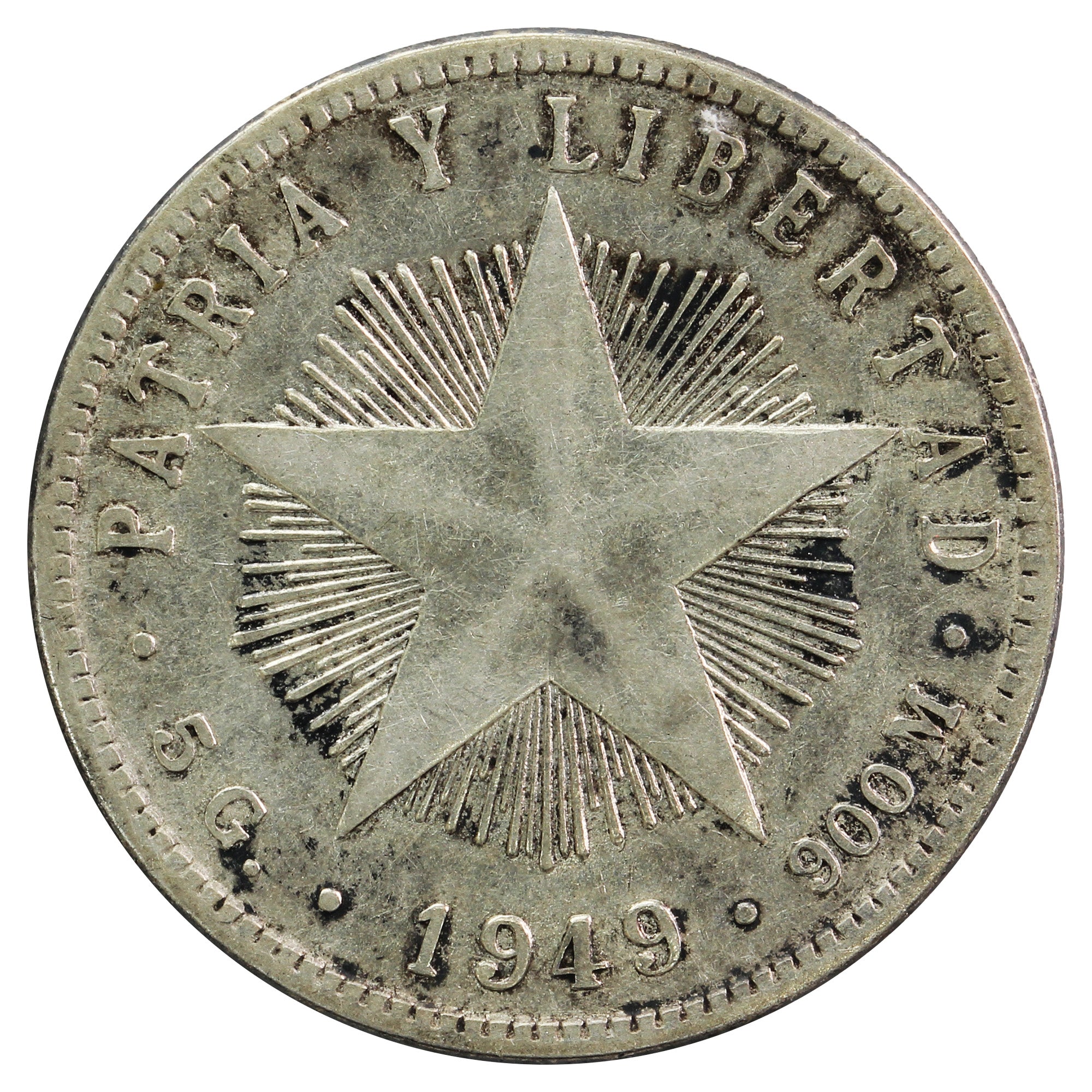 Cuba 1949 20 Centavos Extra Fine (EF40) – Colonial Acres Coins