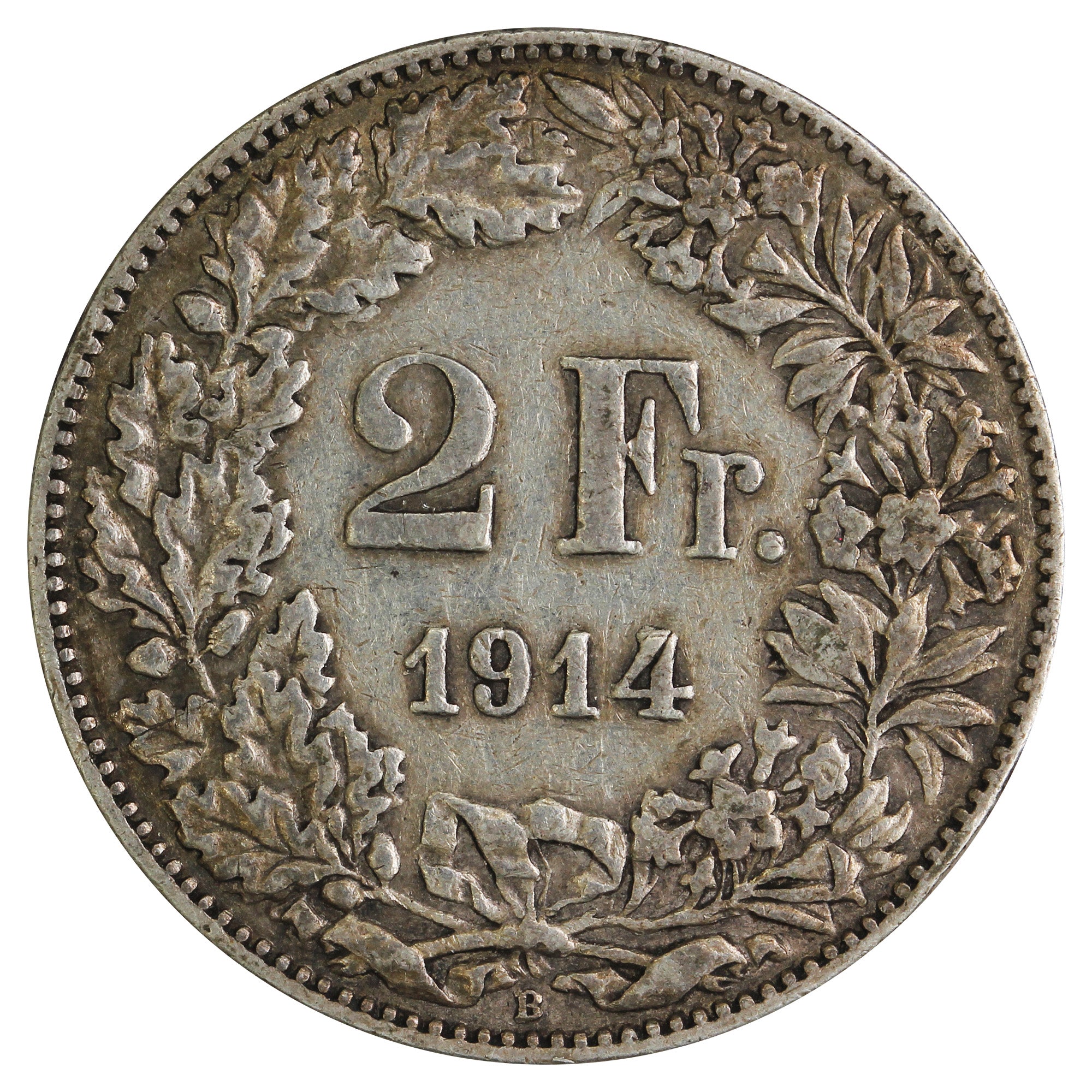 Switzerland 1914B 2 Francs VF-EF (VF30) – Colonial Acres Coins