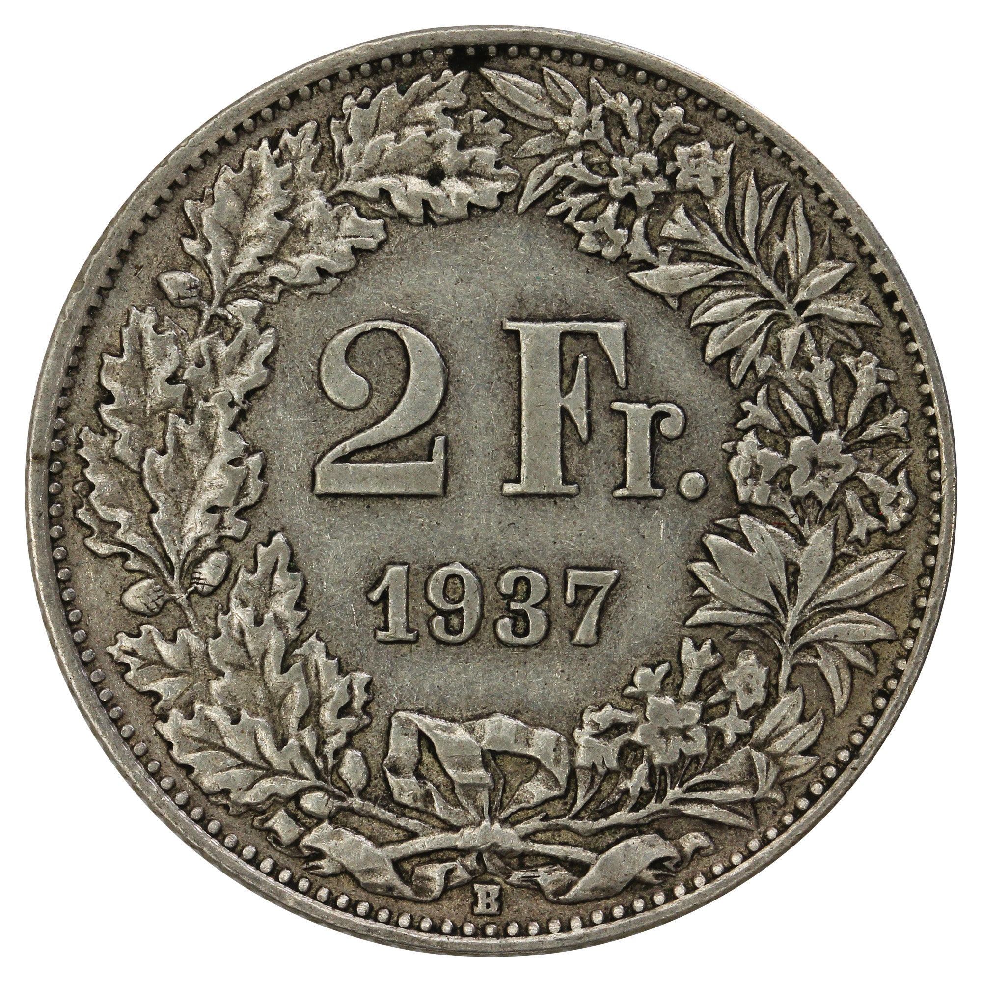 Switzerland 1937B 2 Francs Extra Fine (EF40) – Colonial Acres Coins