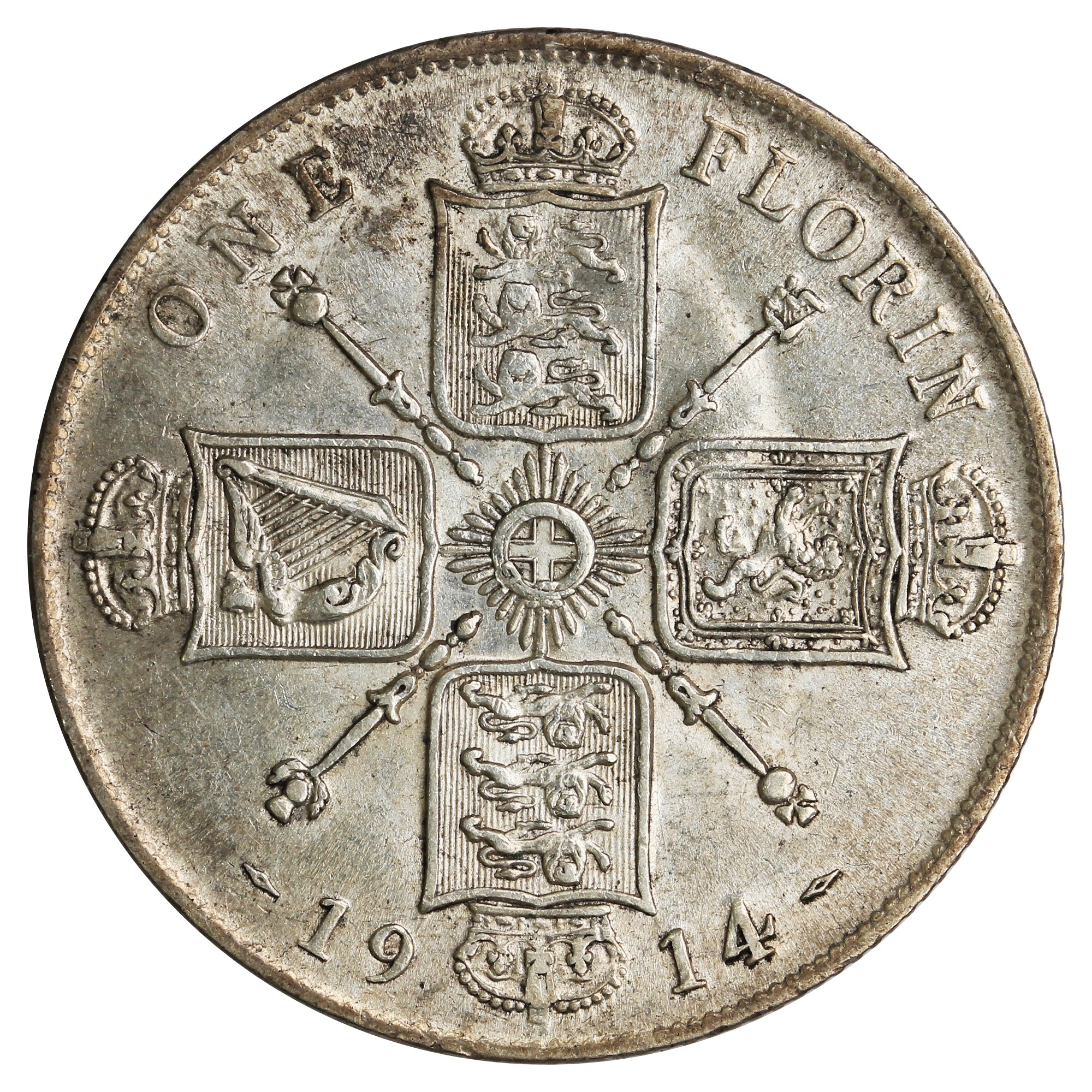 Great Britain 1914 Florin Extra Fine (EF40) – Colonial Acres Coins