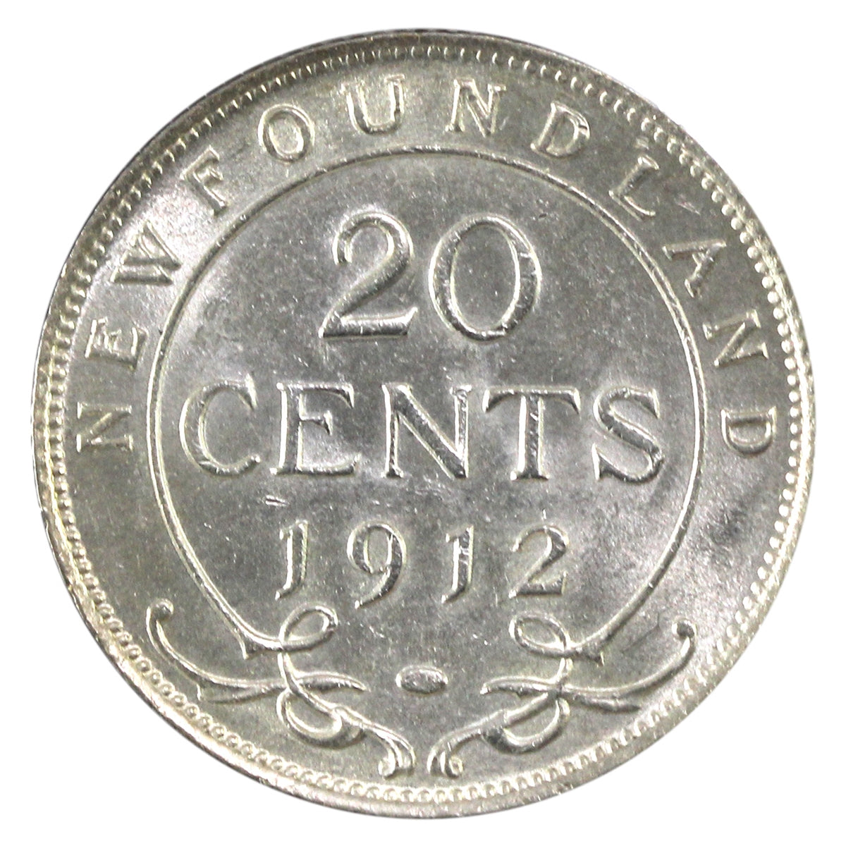 1912 Newfoundland 20-cents UNC+ (MS-62) – Colonial Acres Coins