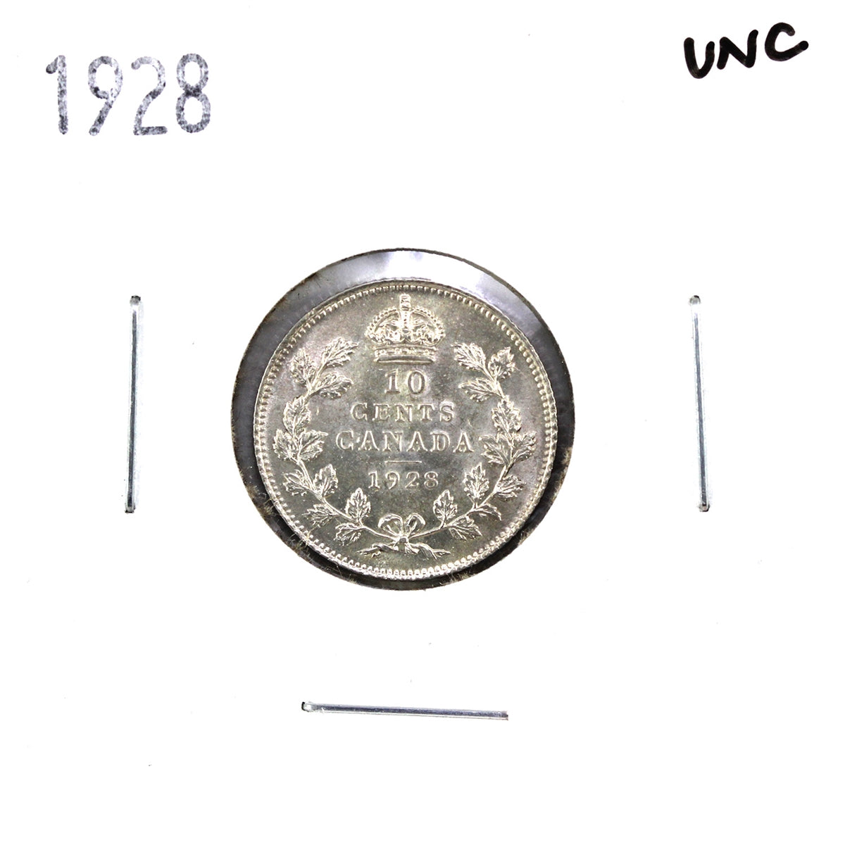 1928 Canada 10-cents Uncirculated (MS-60) $ – Colonial Acres Coins