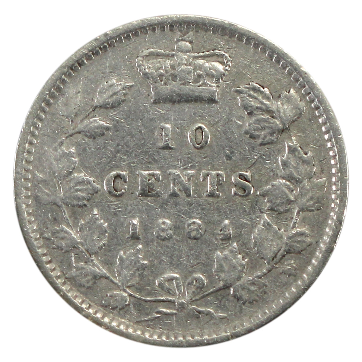 1884 Canada 10-cents Fine (F12) $ – Colonial Acres Coins