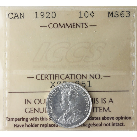 10 Cents 1920-1929 | Colonial Acres Coins