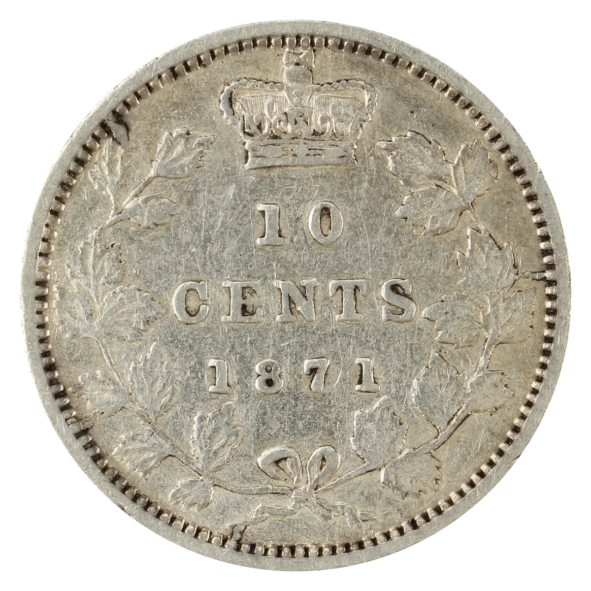 1871 Canada 10-cents Fine (F12) $ – Colonial Acres Coins