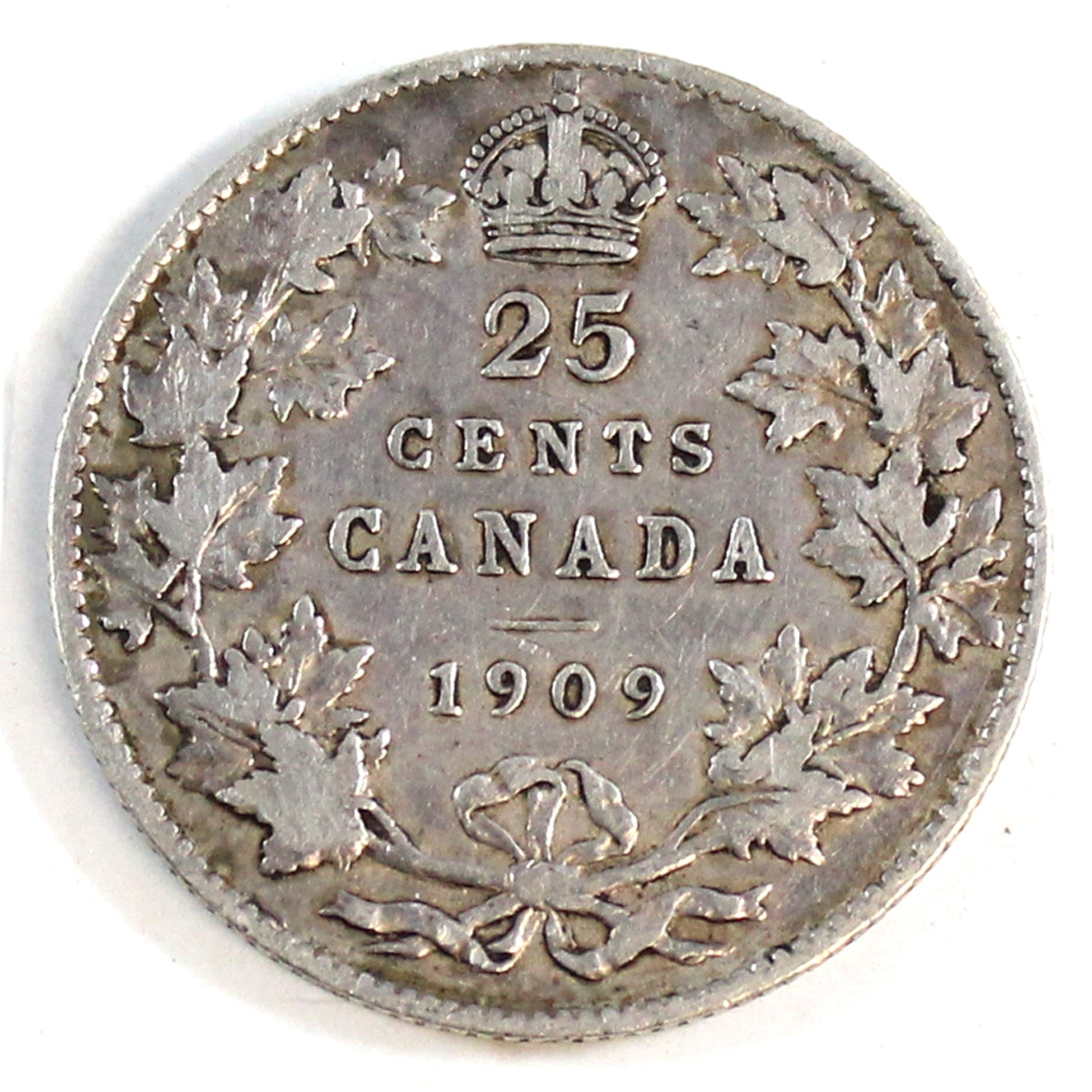 1909 Canada 25-cents Fine (F12) – Colonial Acres Coins