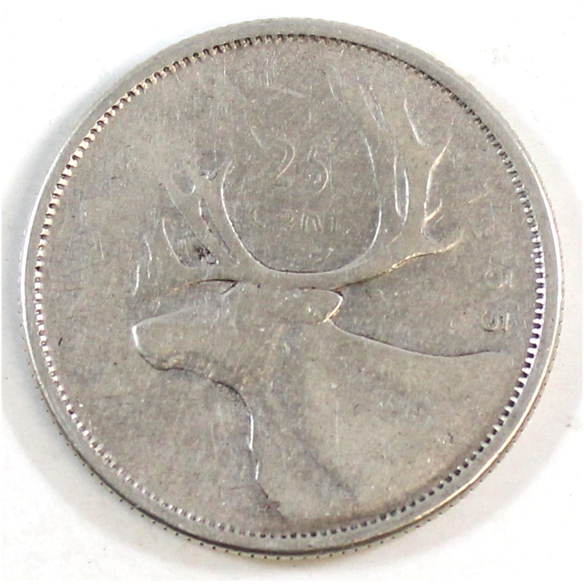 1955 Canada 25-cents Circulated – Colonial Acres Coins