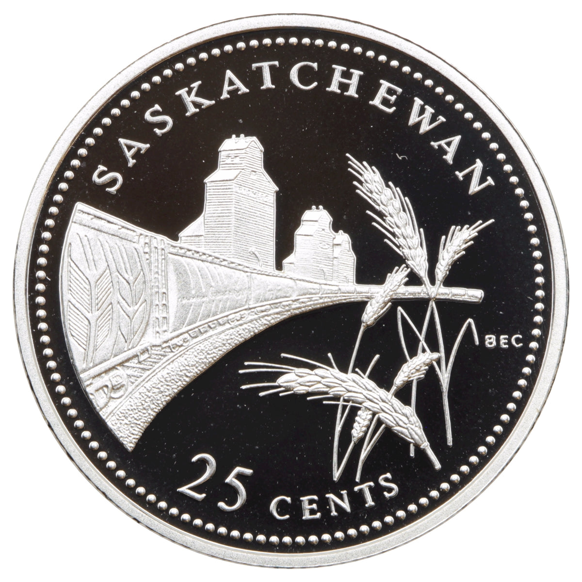 1992 Saskatchewan Canada 25-cents Silver Proof – Colonial Acres Coins
