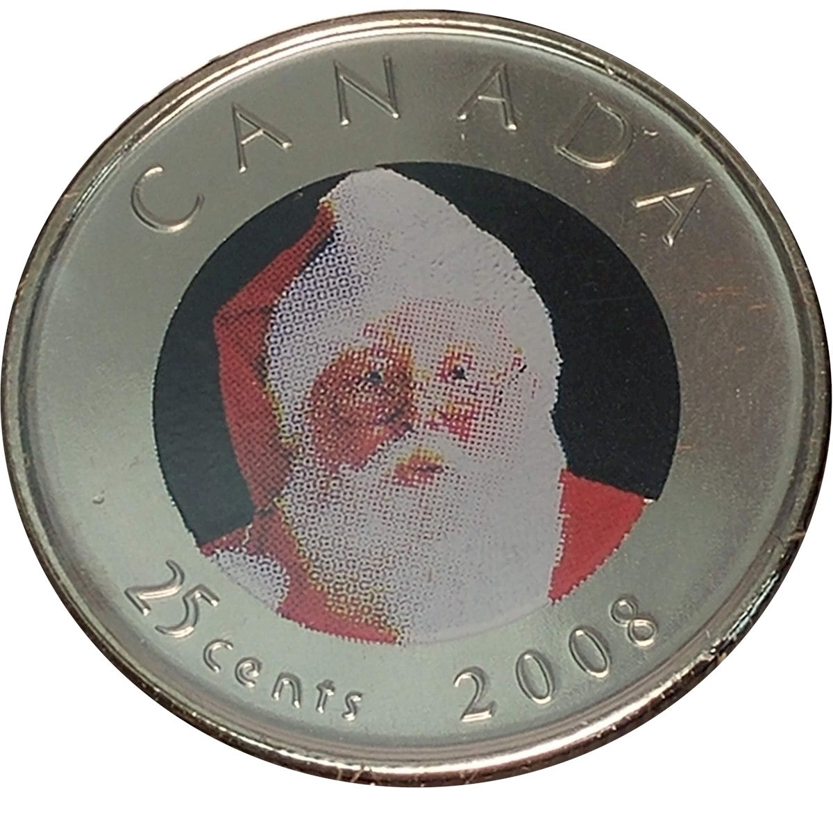 2008 Coloured Santa Canada 25-cents Proof Like – Colonial Acres Coins
