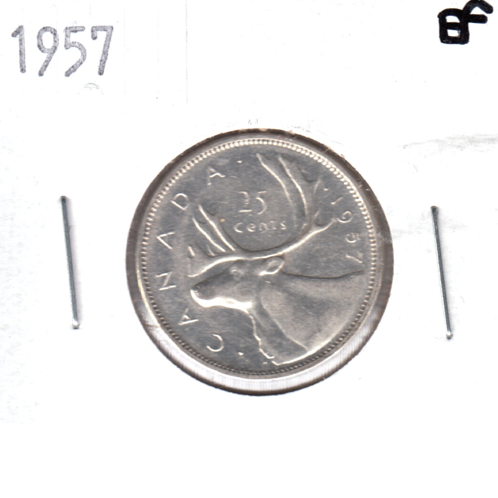 1957 Canada 25-cents Extra Fine (EF40) – Colonial Acres Coins