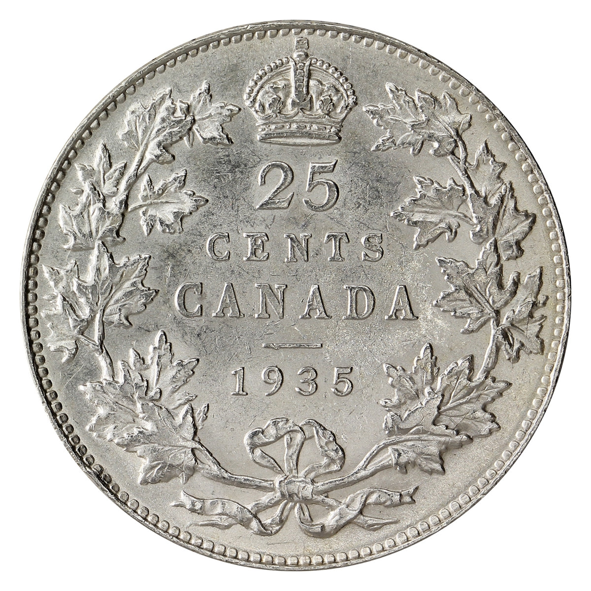 1935 Canada 25-cents EF-AU (EF-45) $ at Colonial Acres Coins